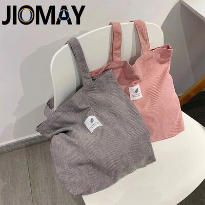 Corduroy Totes Bags for Women Shoulder Bag Female Soft Envir