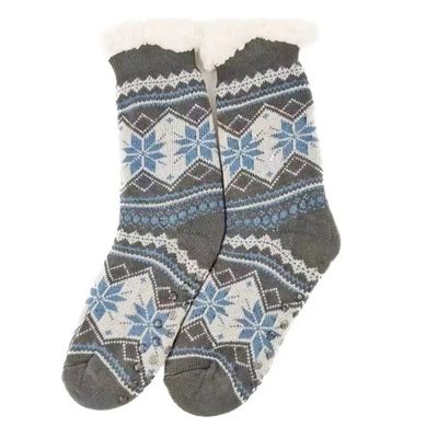 Christmas Winter Warm Socks Men Fluffy Short Plus Velvet Sof