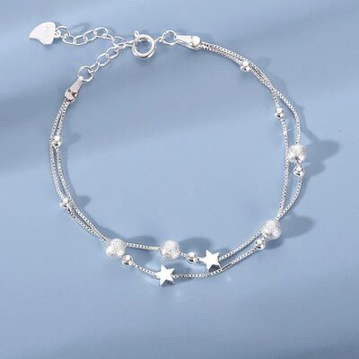 925 Sterling Silver Star Beaded Bracelets For Women Original