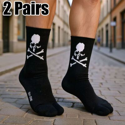 2 Pairs Men Socks NewCotton White Black Socks Women Skateboa