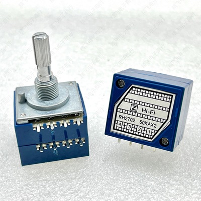 精品发烧级合资电阻步进式RK27型双联音量电位器RH2702-50KA指数