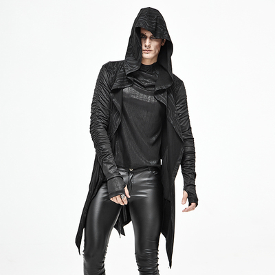 钢铁姥爷蒸汽朋克连帽风衣中长款