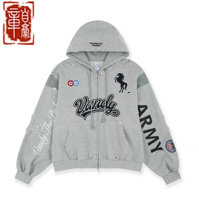 VandyThePink灰色改造连帽卫衣