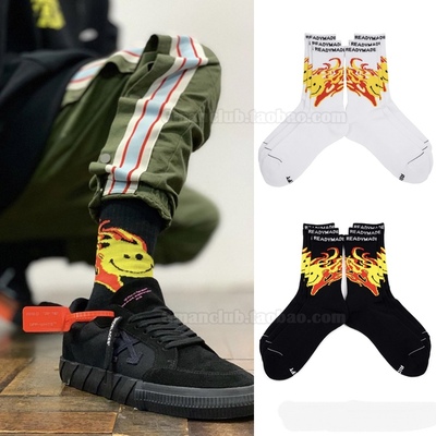 gman字母火焰笑脸男袜子