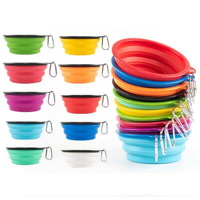 1000ml Large Collapsible Dog Pet Folding Silicone Bowl Outdo