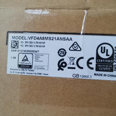议价VFD4A8MS21ANSAA 台达变频器 三相230V 0.75KW调速装置维修