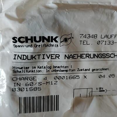 议价0301585 IN 60/S-M12 SCHUNK雄克接近开关维修