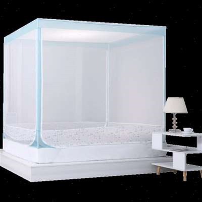 自然风 方顶拉链儿童宝宝防摔蚊帐三开门1.5m1.8米防掉床蒙古包