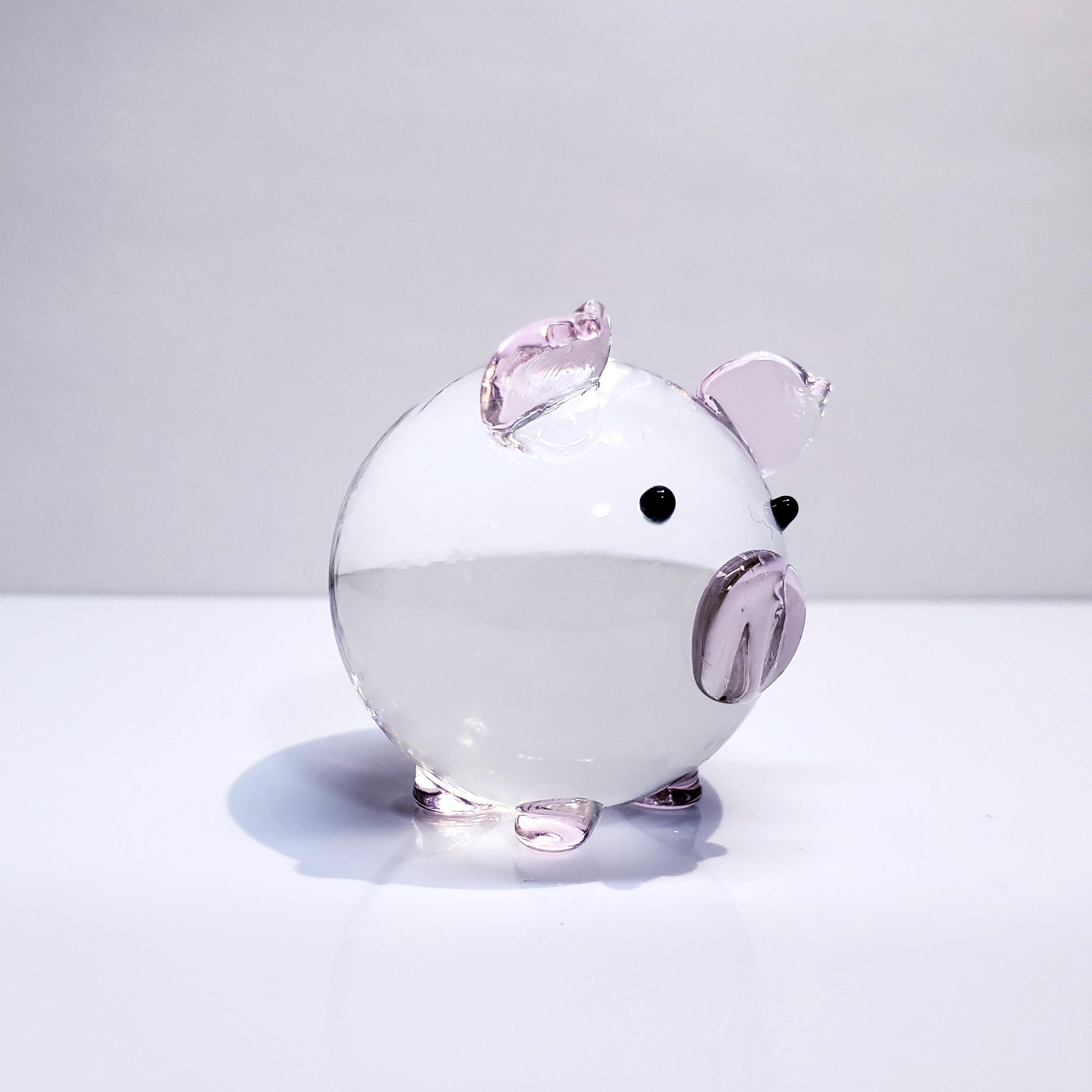 水晶猪玻璃饰品创意礼品汽车配件玻璃十二生肖标志定制可爱的动物