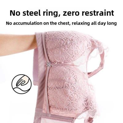 大胸显小内衣，托举式，辅助乳房，防下垂，无线薄胸罩，背心式托