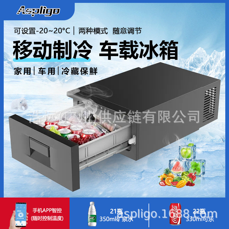 Aspligo车载旅行冰箱车家两用露营野餐移动冰柜冷藏保鲜汽车冰箱