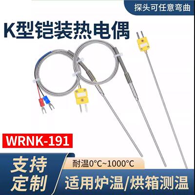 K型铠装热电偶2520探针耐高温WRNK191温度感测器炉温测温监视器
