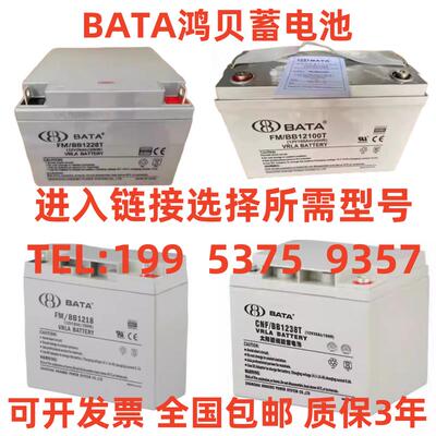 BATA鸿贝蓄电池FM/BB1228T 12V28AH7AH18AH33AH40AH65AH100AH消防