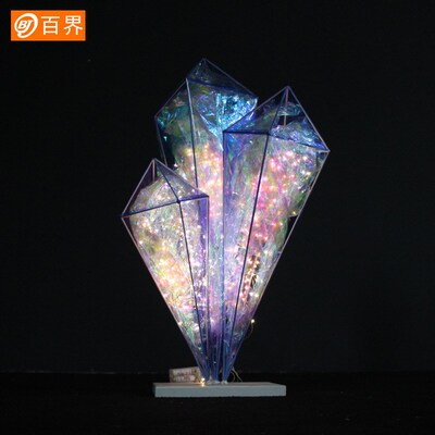 新款婚庆道具铁艺t台路引灯星空婚礼舞台现场布置装饰冰柱花器