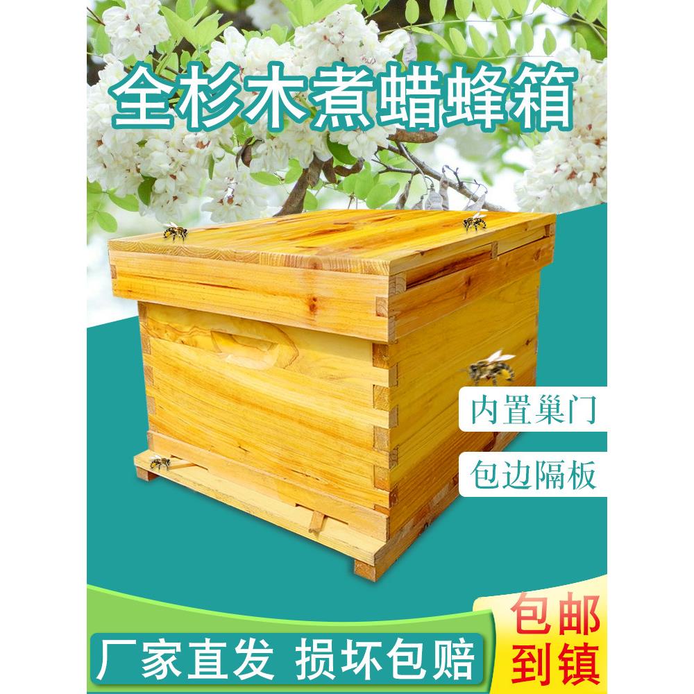 烘干杉木标准十框中蜂箱蜜蜂养蜂工具10框养蜂煮蜡全套中平峰箱