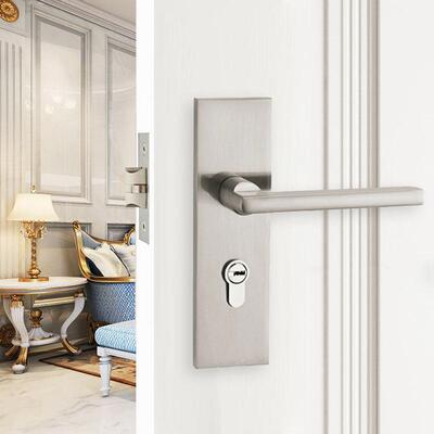 单舌门锁卧室单锁舌静音房门锁家用厕所50锁舌老式锁具孔距F130