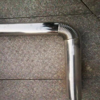 102不锈钢弯头直径100mm柴火炉专用弯头波纹90直角烟囱排烟弯头