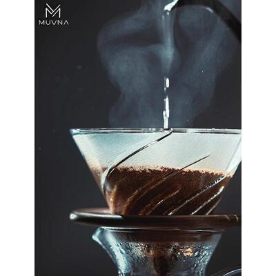 Muvna过滤杯，手冲咖啡过滤杯V60玻璃手冲咖啡过滤共享壶