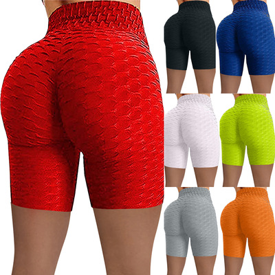 Women's high waisted yoga pants five point stretch short