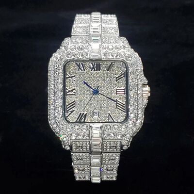 Luxury Diamond Watch for Men Hip Hop Style Bling Bling Iced