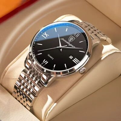 POEDAGAR Luxury Sports Men's Wristwatch Stainless Steel