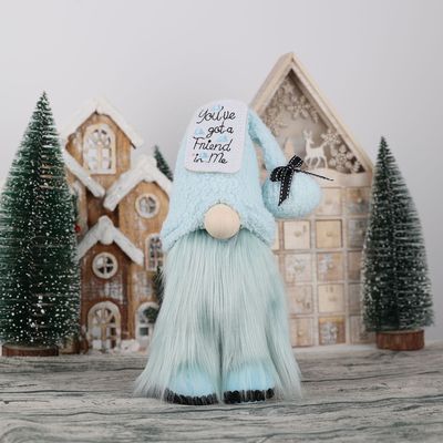 Desktop Cute Chistmas Doll Blue Foeste Faceless Doll Midget