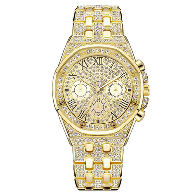 New ndy Fashion Gipsophila Steel Band Diamond Men's Watch