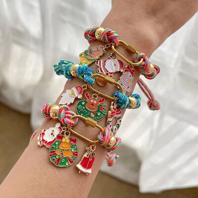 Chistmas Baided Cod Bacelets, Santa, Chistmas e, and