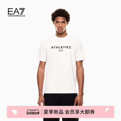 EA7/阿玛尼男士圆领短袖重磅T恤