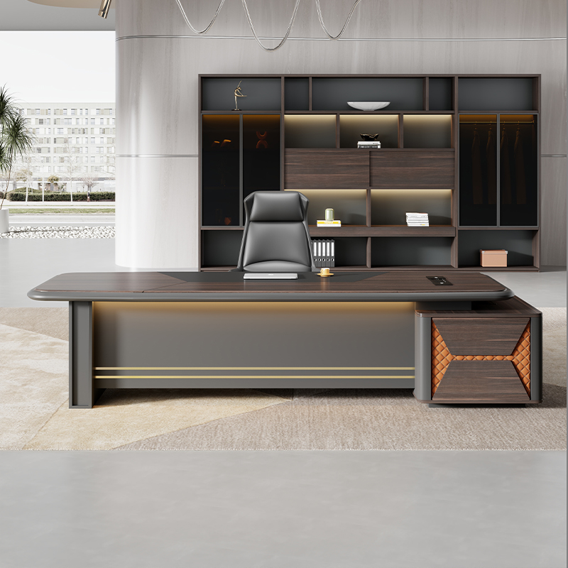 办公桌现代简约办公室家具桌椅组合经理总裁单人桌子大班台老板桌_虎窝淘