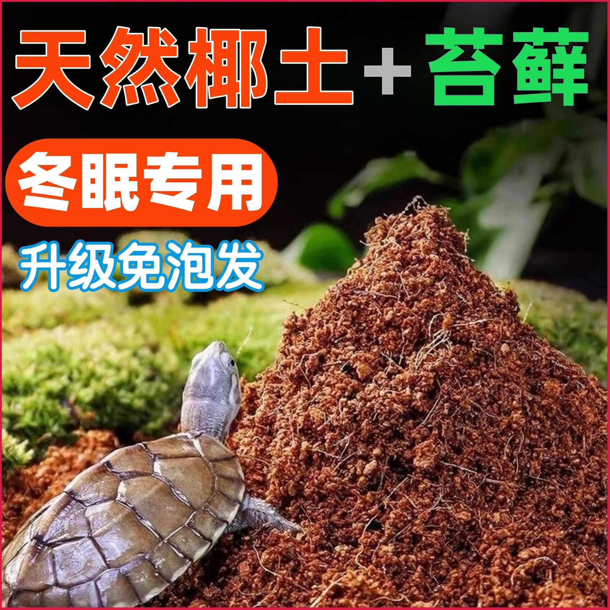 乌龟冬眠椰土寄居蟹昆虫蜗牛蜘蛛爬宠垫料保温箱饲养盒乌龟缸