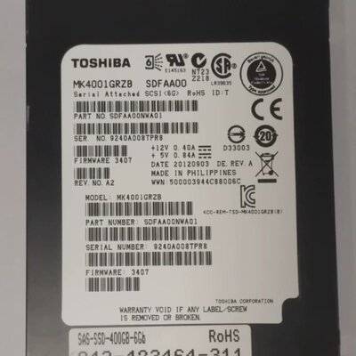 400G SAS SLC MK4001GRZB 6G 服务器SSD 提供测报 2.5议价