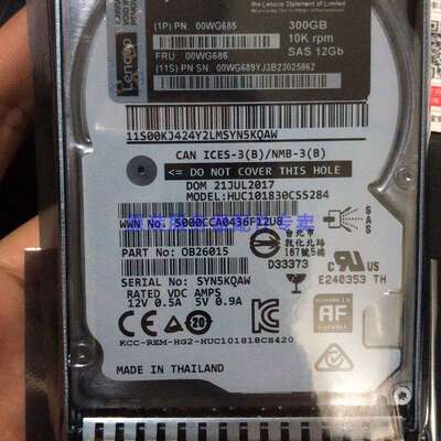00WG685 00WG686 300G 10K 12G 2.5 SAS 3650M5 3850X6服务盘议价