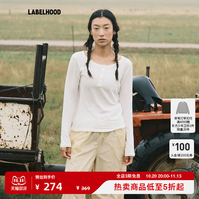 AAADxLABELHOOD圆领套头亨利衫