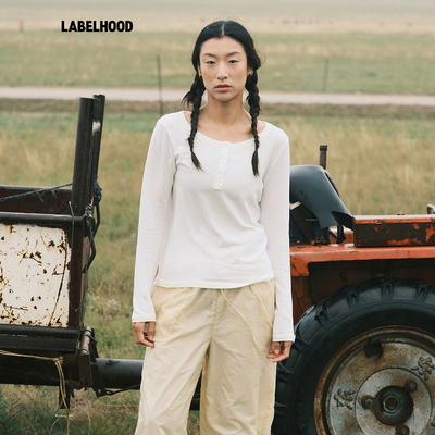 AAADxLABELHOOD圆领套头亨利衫