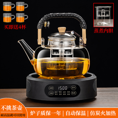 玻璃提梁壶电陶炉加热煮茶壶套装