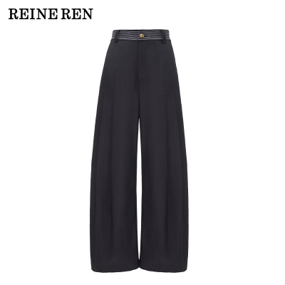 REINEREN任茜设计师款2026春新款弯刀阔腿裤