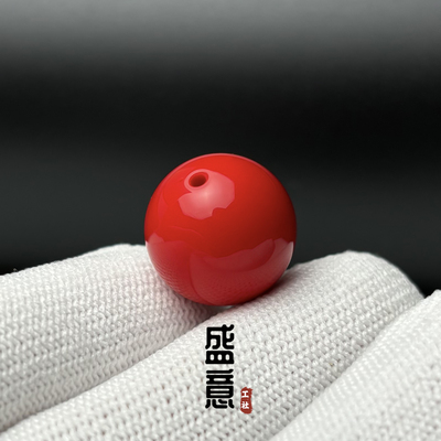 雪巴琉璃高瓷牛血红圆珠顶珠腰珠星月金刚猴头绿松南红蜜蜡配珠