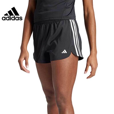 adidas 三条纹logo松紧腰运动短裤女款  IT7760