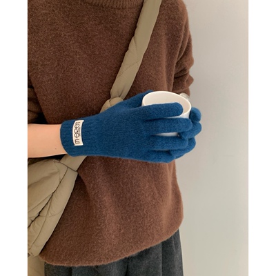 Carrier 韩国100%纯羊毛代购手套糖果色针织百搭可触屏保暖防寒女