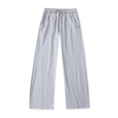 休闲香蕉裤 春秋新款外贸女简约宽松松紧腰双口袋棉混纺长裤33610