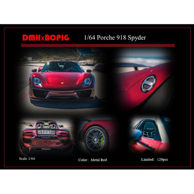 BCP 1:64 保时捷 918 Spyder 高端树脂仿真汽车模型
