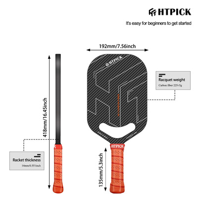 匹克球拍 HTPICK 热压3K磨砂 碳纤维 T700 pickleball