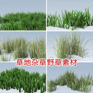 unity3d草地小草素材草丛野草杂草lod模型材质贴图植物植被资产包
