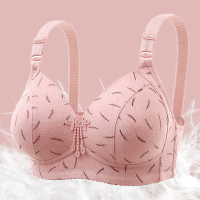 新款来袭大码薄款防下垂收副乳聚拢型无钢圈无磁内衣文胸女士胸罩