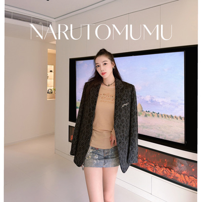 小姐姐全球购ED HARDY 水钻豹纹 西装外套  女款25 冬04