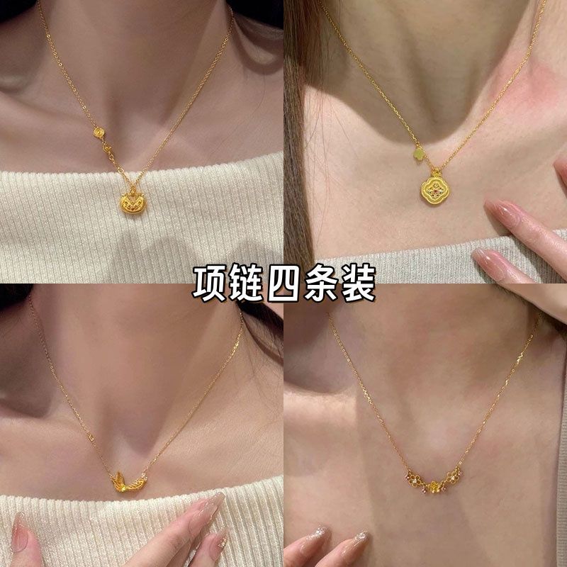 精致金色项链简约设计百搭日常佩戴点缀锁骨优雅气质颈饰锁骨链