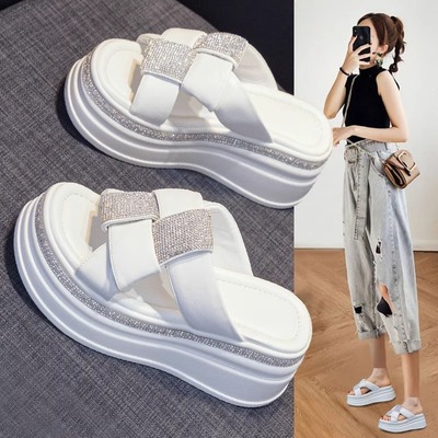 青岛福客来女鞋断码清仓2026夏季新款仙女风拖鞋女外穿厚底增高一