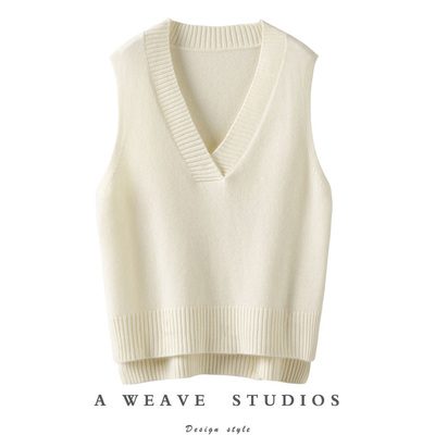 背心马甲女V领前段后长加厚坎肩