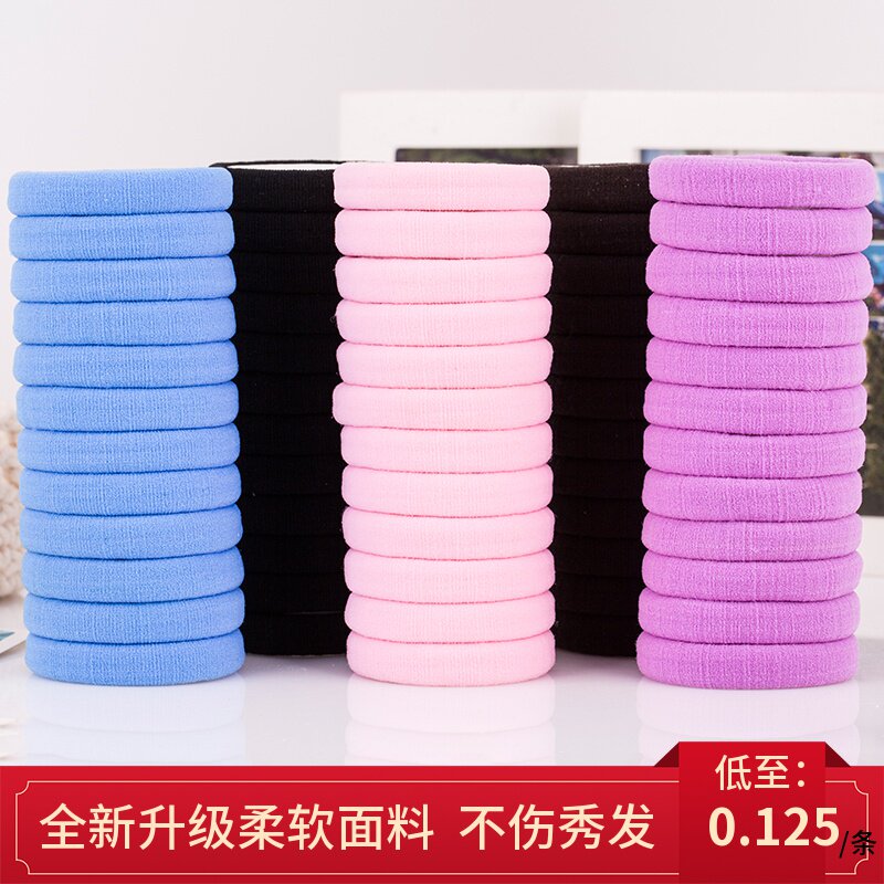 女生扎发绳黑色头绳加粗布圈皮套不伤发高弹力无缝皮筋成人扎发圈